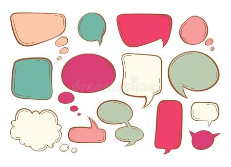 speech bubble set color talk bubble text chat box in retro style