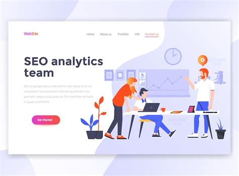 Premium Vector Landing Page Template Of Seo Analytics Team