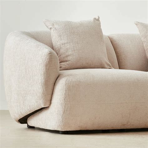 Willow Powder White Chenille Fabric 2 Pieces Modular Sofa Koala Living