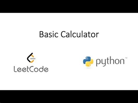 Leetcode Basic Calculator Python YouTube