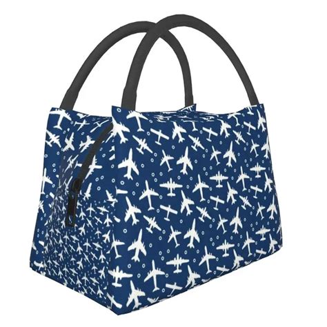 Aeroplanes Flight Pilot Portable Lunch Boxes Women Multifunction