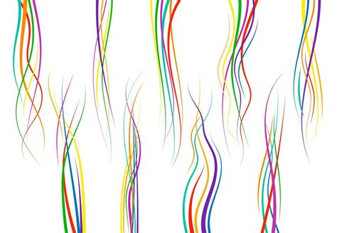 Set Of Abstract Color Curved Lines Wave Design Element Vector