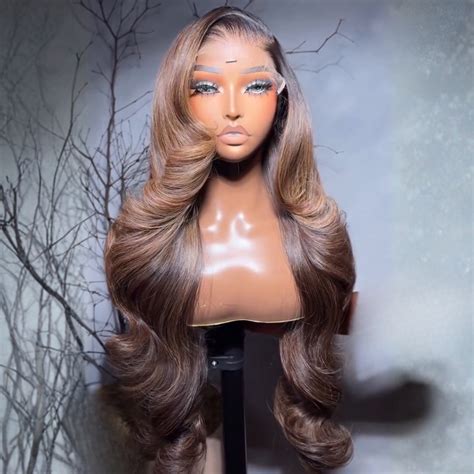 Glueless Cool Toned Brown Lace Wig Bouncy Big Curls Butterfly Cut Styl