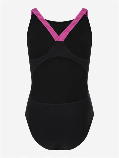 Купальник слитный для девочек Joss арт 122836 черный малиновый цвет — купить за 749 руб со