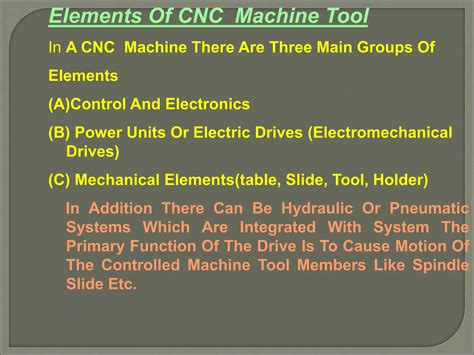 Constructional Features Of Cnc Machines Drives Etc Ppt