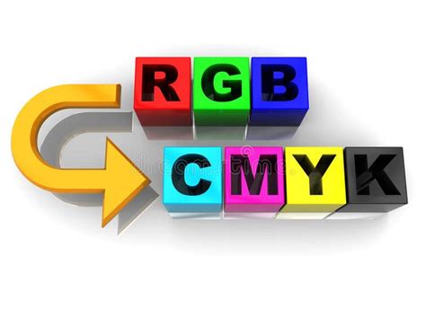 Rgb To Cmyk Conversion Abstract 3d Illustration Of Rgb To Cmyk