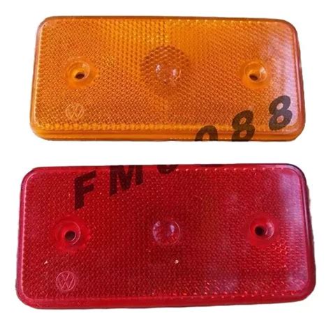 Lente Refletiva Acrilica 1 Laranja E 1 Verm Passat Dacon Frete Grátis