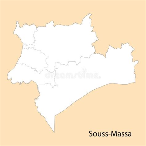 High Quality Map Of Souss Massa Is A Province Of Morocco Stock Vector