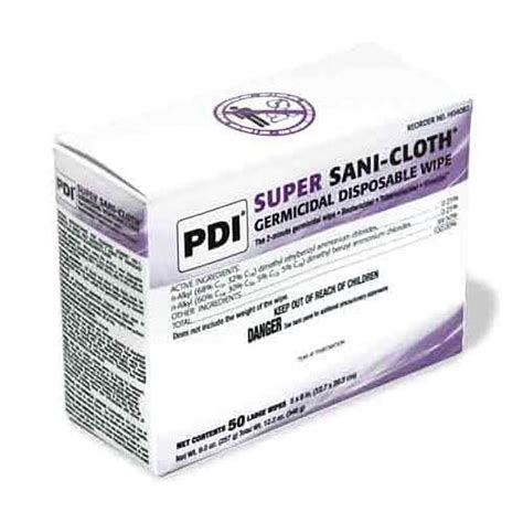 Super Sani Cloth Hard Surface Disinfectant Wipe 5 X 8 Individual