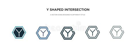 Y Shaped Intersection Icon In Different Style Vector Illustration Two