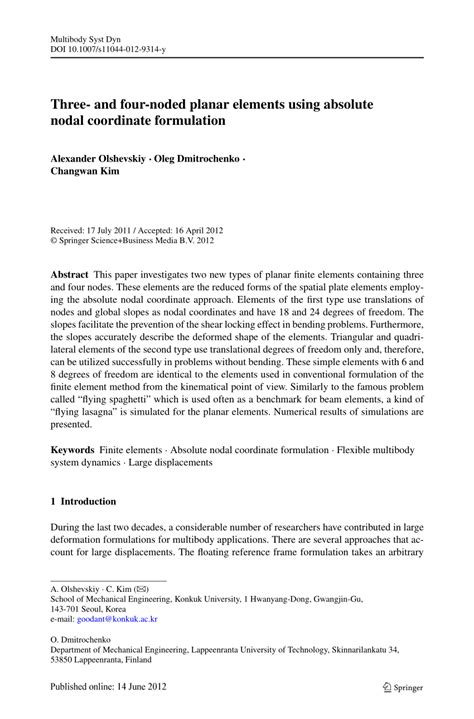 pdf three and four noded planar elements using absolute nodal