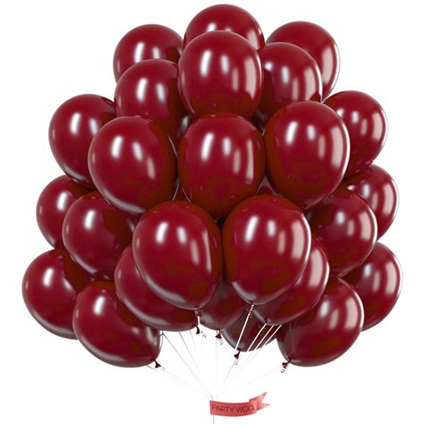 GetUSCart PartyWoo Retro Red Balloons 50 Pcs 12 Inch Burgundy