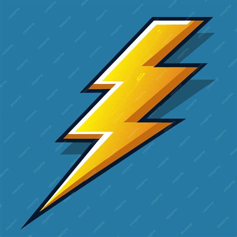 번개 클리파트 만화 스타일 터 일러스트레이션 프리미엄 Ai 생성 벡터
