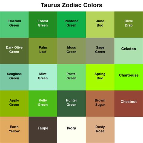Shades Of Taurus 55 Taurus Colors With Hex Codes