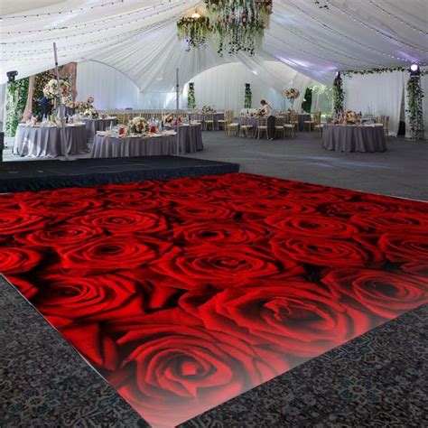 Premium Vinyl Dance Floor Wrap Custom Size Romance Ruby Rosetta