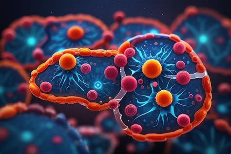 Premium AI Image Vector Realistic Illustration Of A Cell Under A Microscope