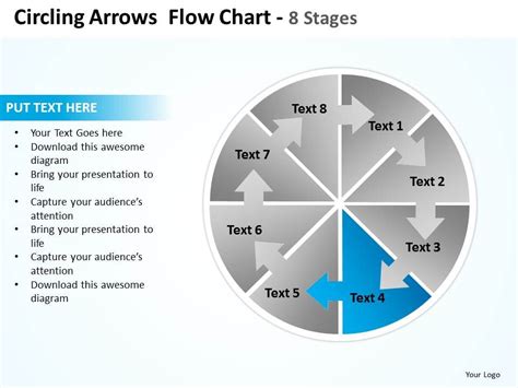Circling Arrows Intertwined Flow Chart Showing Process 8 Stages