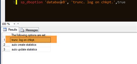 Truncate Log On Checkpoint Option In SQL Server Database