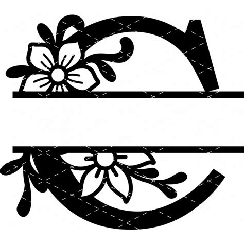 Letter C Split Monogram Svg
