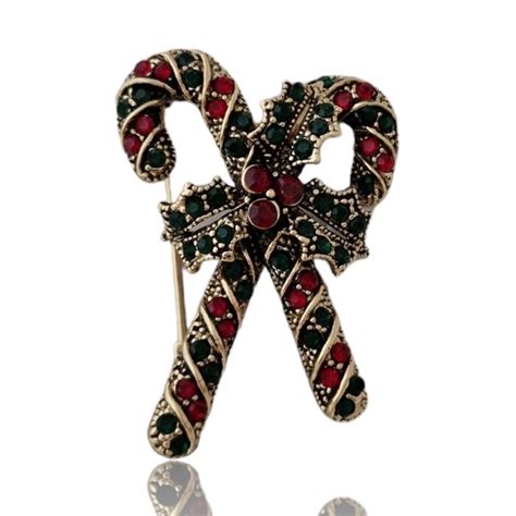 Brosa Bastonase De Craciun Aurie