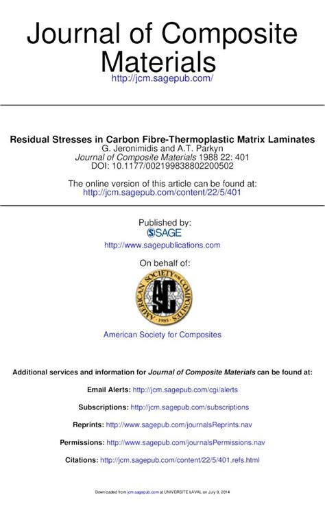 Pdf Residual Stresses In Carbon Fibre Thermoplastic Matrix Laminates Dokumen Tips