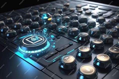 Premium Photo Robot Pushing Shining Buttons 3d Rendering Stock