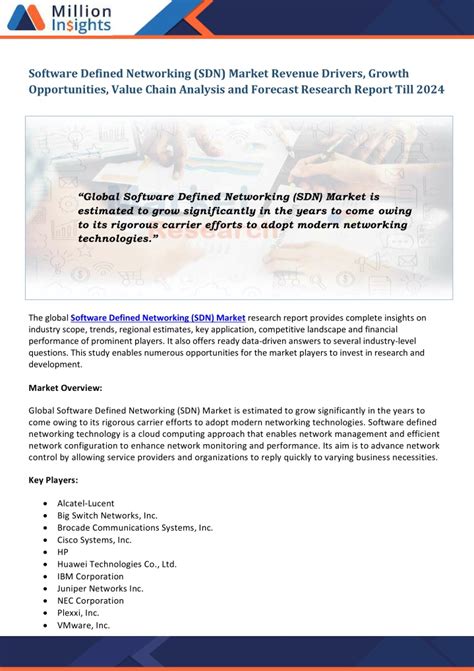 Ppt Software Defined Networking Sdn Market Powerpoint Presentation