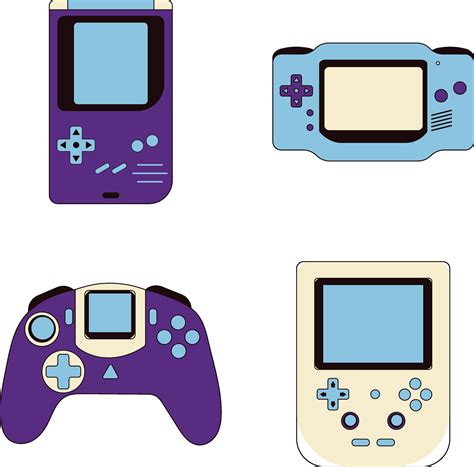 Retro Game Console In White Background Vector Illustration Set 32203926 Vector Art At Vecteezy