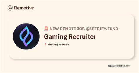 Hiring Gaming Recruiter Seedifyfund