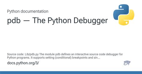 Pdb — The Python Debugger — Python 3150a0 Documentation