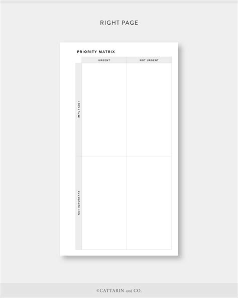 Personal Priority Matrix Printable Urgent Important To Do Etsy