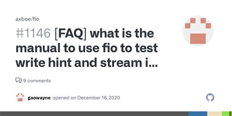 FAQ What Is The Manual To Use Fio To Test Write Hint And Stream Id For Nvme Device Issue