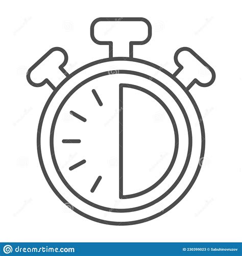 Stopwatch With Buttons 30 Seconds Timer Chronometer Thin Line Icon