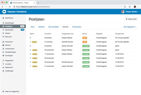 Picklist Batches Picqer Support