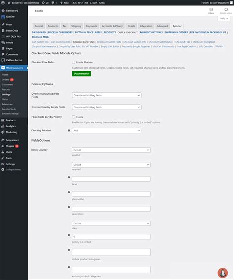 Woocommerce Checkout Core Fields Plugin Booster For Woocommerce