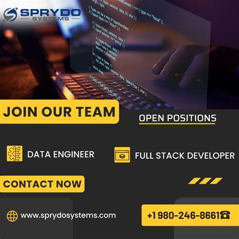 Jobopening Techjobs Dataengineer Fullstackdeveloper Joinus Stemopt Sprydo Systems