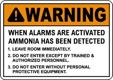 Warning When Alarm Sounds Ammonia Detected Sign Get 10 Off Now