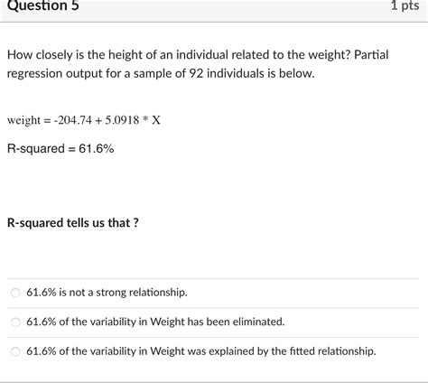 solved question 9 1 pts computer output from a regression