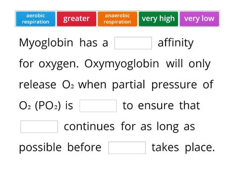 7 1 D Compare Oxygen Dissociation Curve Of Haemoglobin And Myoglobin Complete The Sentence