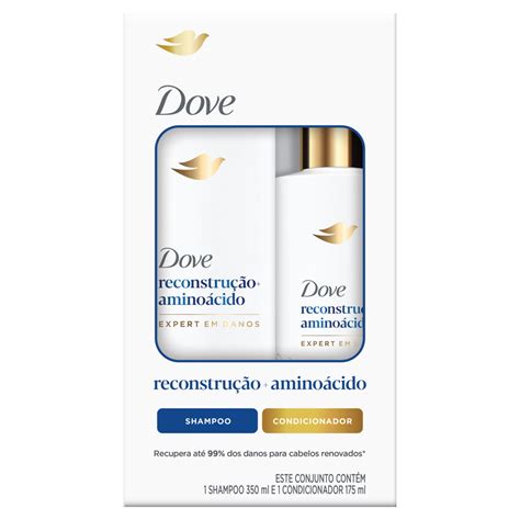 Kit Dove Reconstrução Aminoácido Shampoo 350ml Condicionador 175ml