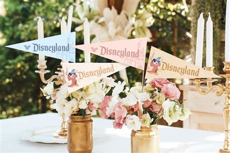 Printable Vintage Mickey Pennants Disneyland Banners Mickey Birthday