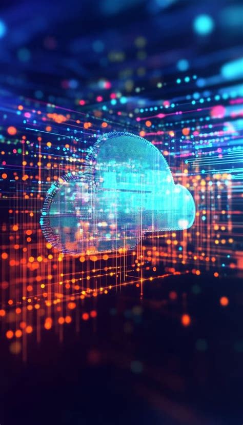 Abstract Representation Of Data Streams With Cloud Technology In