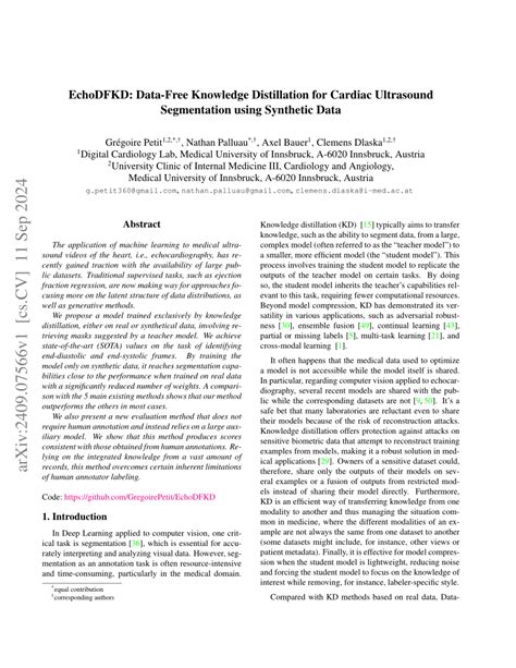 Pdf Echodfkd Data Free Knowledge Distillation For Cardiac Ultrasound