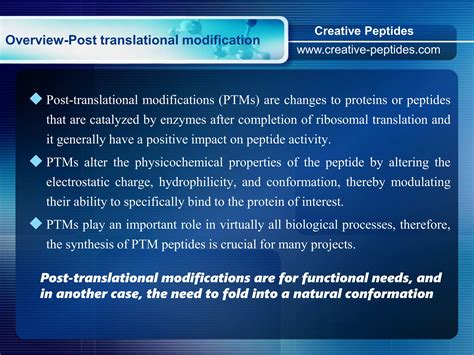 Post Translational Modification Creative Peptides Ppt