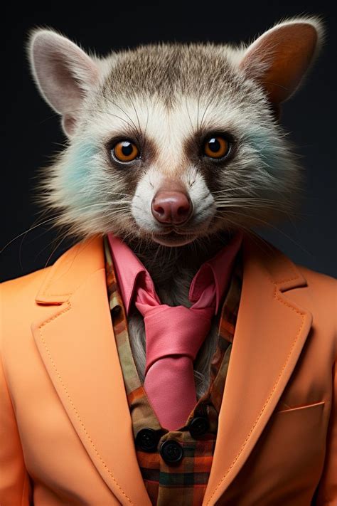 Anthropomorphic Lemur Wearing Elegant Suit Outfit