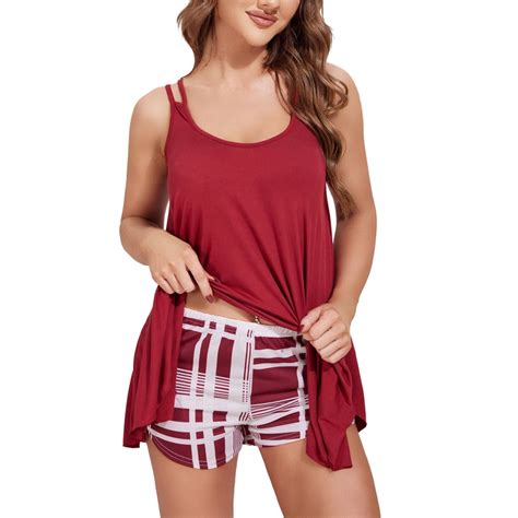 Noyal Womens Sleeveless Pajama Set Cami Top And Shorts Soft Pajama Sets