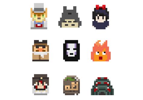A Quick Tribute To Ghibli Pixel Art Templates Pixel Art Characters