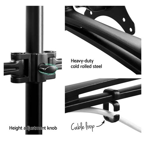 Fully Adjustable Dual Black Monitor Arm BDO Furniture