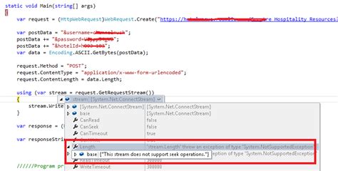 C Stream Does Not Support Reading When Placing A Post Request