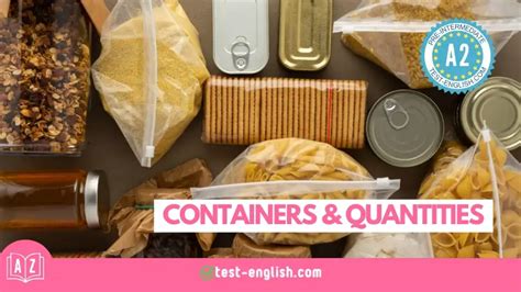 Containers And Quantities A2 English Vocabulary Test English